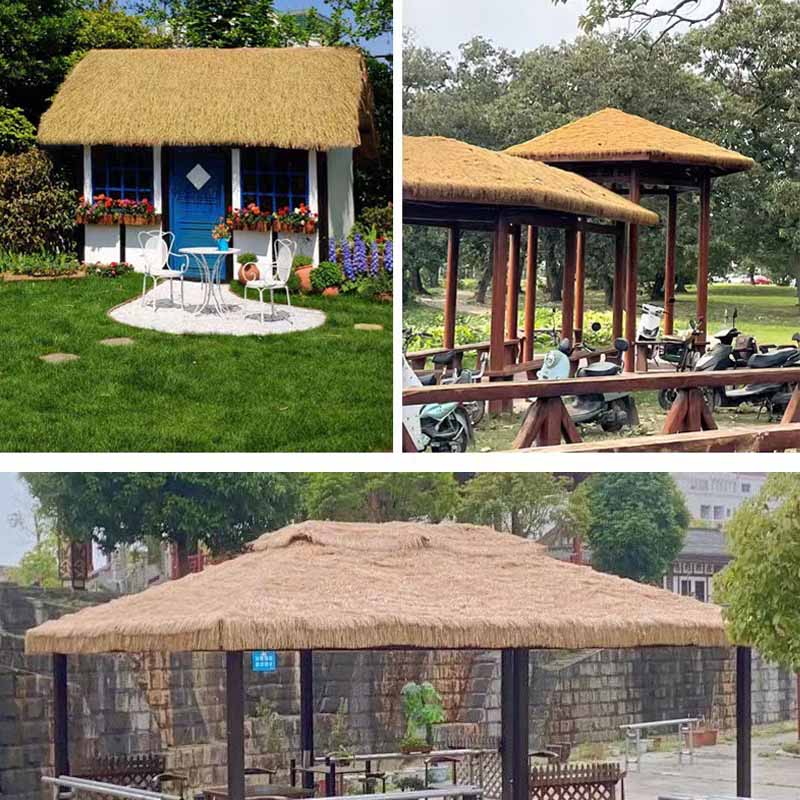 仿真茅草塑料毛草屋顶稻草休闲农场风景区凉亭民宿木屋庭院地毯式