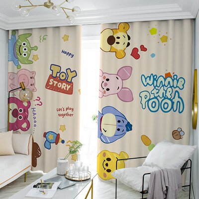 爱奇儿童房帘全遮光客厅落地房间装饰免打印遮阳