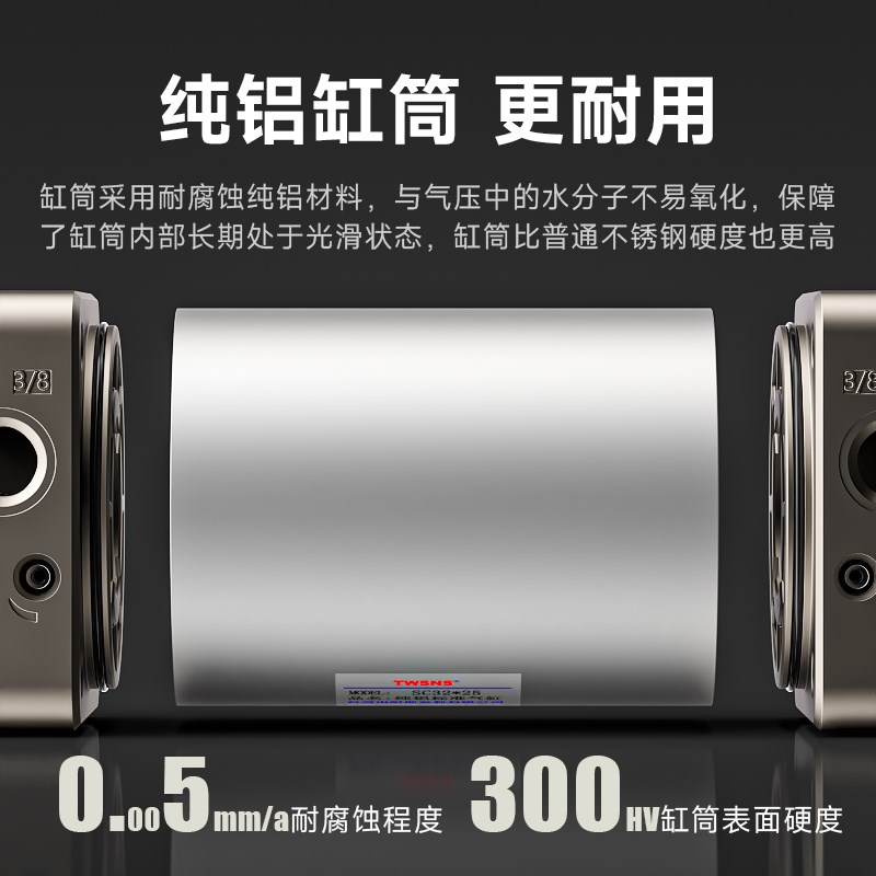 台氣山耐斯铁制标准气缸缸径行程