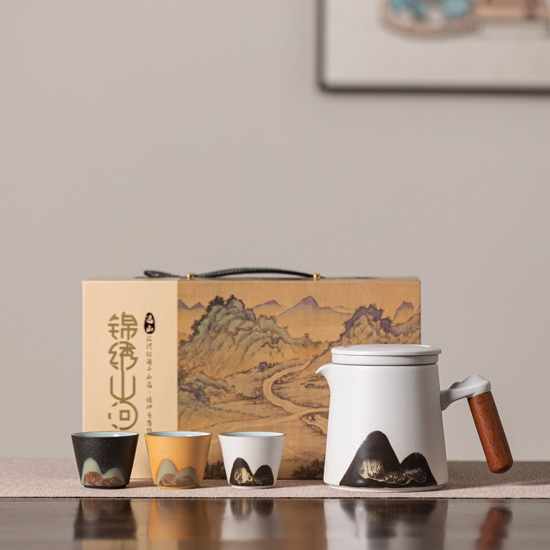 国潮风茶具壶杯礼盒干泡泡茶壶茶杯