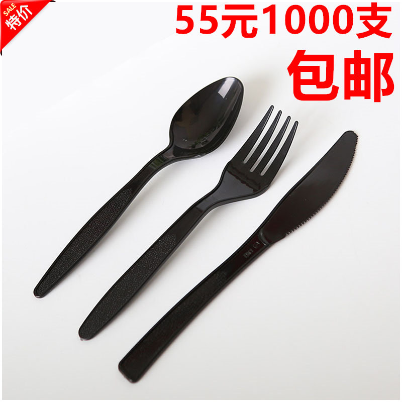 次性独立包叉子黑色叉沙拉叉 西餐叉支