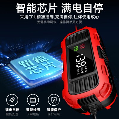 徽农踏板摩车充电器伏全智能自动通用铅酸蓄电池充电
