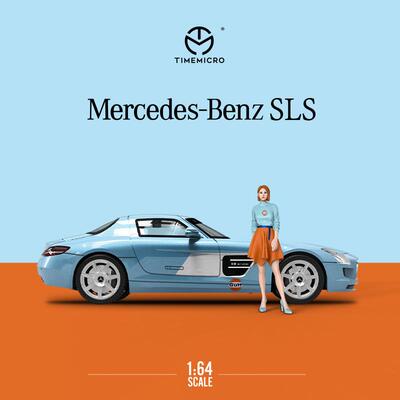 -TimeMicro1:64奔驰SLS海湾石油涂装仿真合金汽车模型