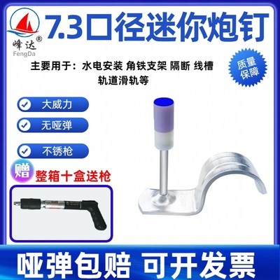 峰达迷你炮钉圆钉裸钉不锈钢钉射钉管卡钉273242一体钉混凝土水电