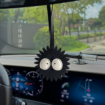 新款双面小煤球汽车挂件车载挂饰车内饰品车后视镜新款女包包挂饰