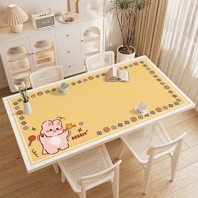 爱卡通餐桌垫寝室学习桌台面垫防水防尘皮革桌布电视柜茶几垫布
