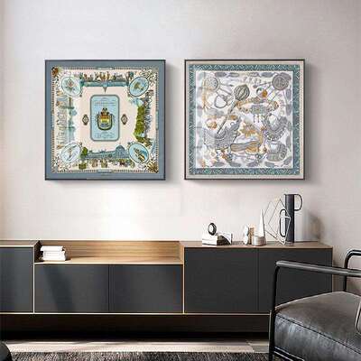 简约现代厅装饰画欧式式骏马客小众OYK美餐厅卧室挂画轻壁奢画A27