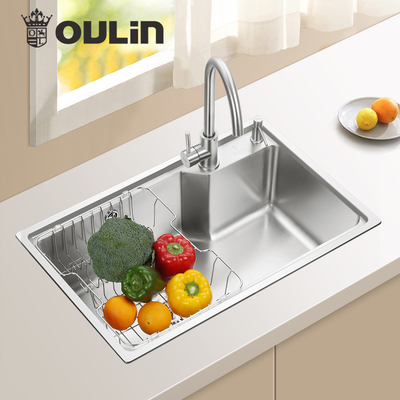 欧琳厨房水槽304不锈钢单槽