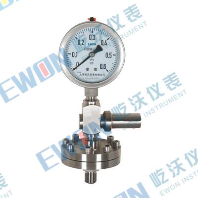 配过压保护器压力表隔膜压力表YTF-100H/GLZ/ML上海隔膜压力表