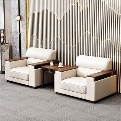 新款会议沙发接待室沙发会议室办公室会客厅贵宾室商务真皮单人位