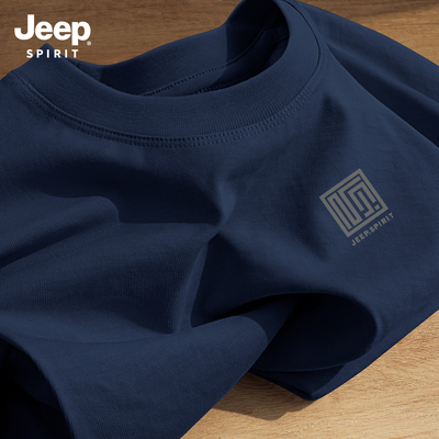 Jeep吉普重磅纯棉短袖t恤男款