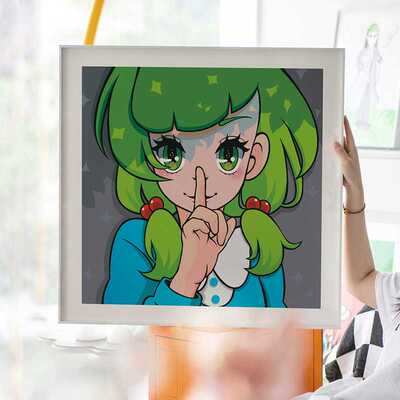 日式Madoka Kinoshita版画女孩儿童房间卧室床头装饰画样板房挂画