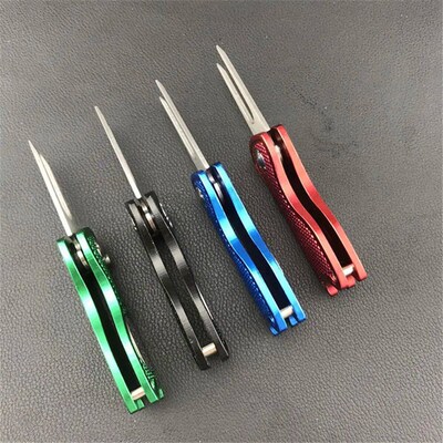 Stainless Steel Golf Divot Repair Switchblade Tool Pitch Gro