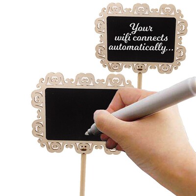 5pcs/lot Hollowed Square Lace Blackboard Mini Wedding Party