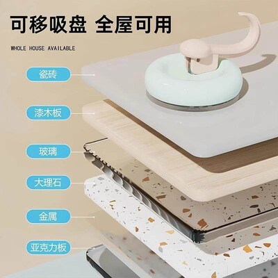 Suction cup hooks with strong vacuum, no drilling, no marks,