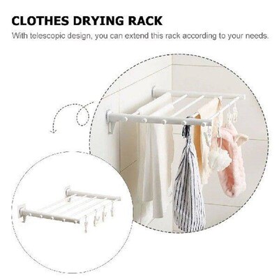 Telescopic Drying Rack Towel Hanger Coat Household Wall
