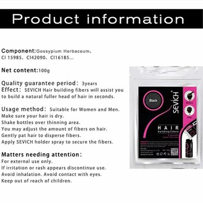Sevich refill 100g hair fiber hair loss products hair buildi