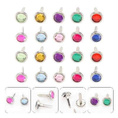 100 Pcs Scrap Scraping Brads Mini Round Fasteners