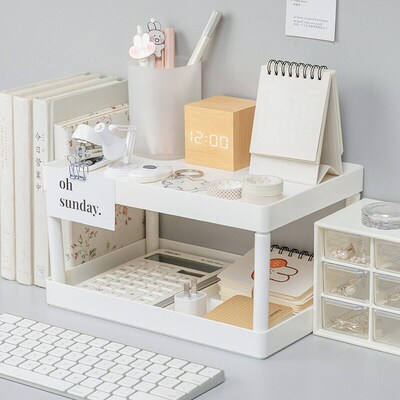 Multifunctional Shelves Double-layer Storage Shelf Desktop S