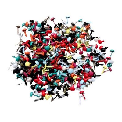 200x Round Mini Brads Paper Fasteners Multicolor Metal