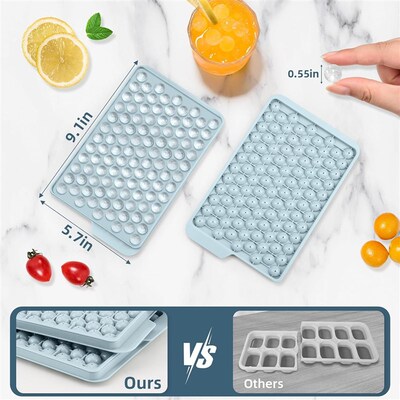 Mini Ice Cube Trays Small Tiny Round Pebble Crushed Nugget