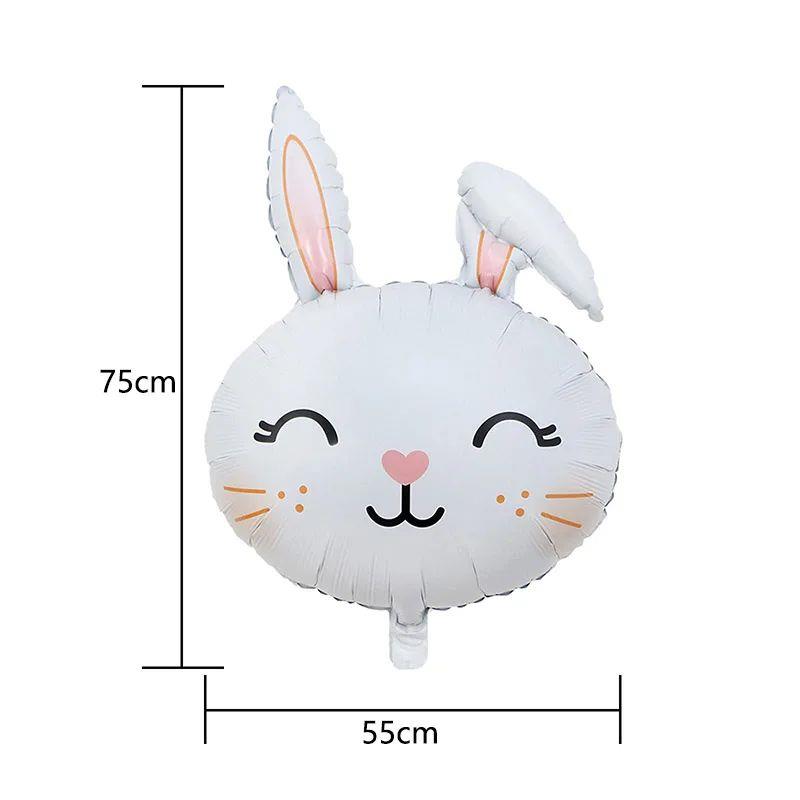 6pcs Bunny Balloons Rabbit Head Balloons Easter Party Suppli