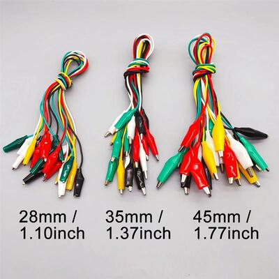 10pcs 50cm Clip Number 28/35/45mm Alligator Clips with Wires