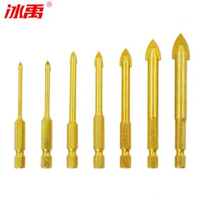 冰禹AA22381瓷砖开孔器六角柄陶瓷三角钻头玻璃开孔器工业级合金