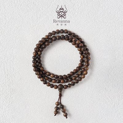 Revanna天然沉香圆珠5mm 素串 108颗  【一念】