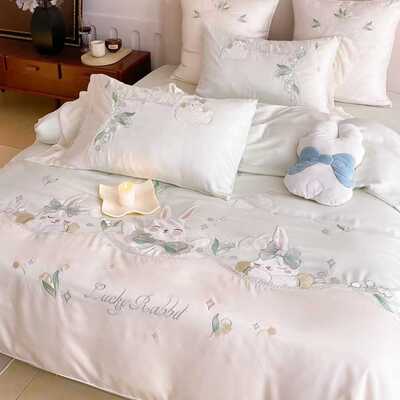 80支兰精天丝四件特然托卡太可爱清新春夏冰丝凉感柔滑裸睡被套