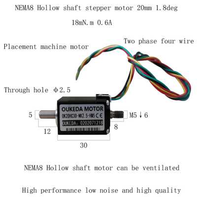 OK20HC30-NK2.5-HM5 NEMA8 Mounter motor 20mm With M5 thread