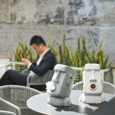 复活岛愤怒石像纸巾盒办公室桌面摩艾石人造型个鼻孔嘴抽纸