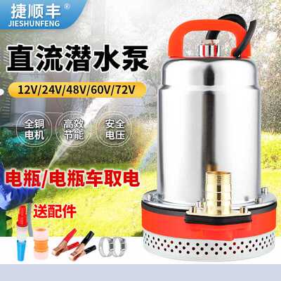 潜水泵12V大流量家用直流潜水泵小型潜水泵抽水泵电动抽水泵