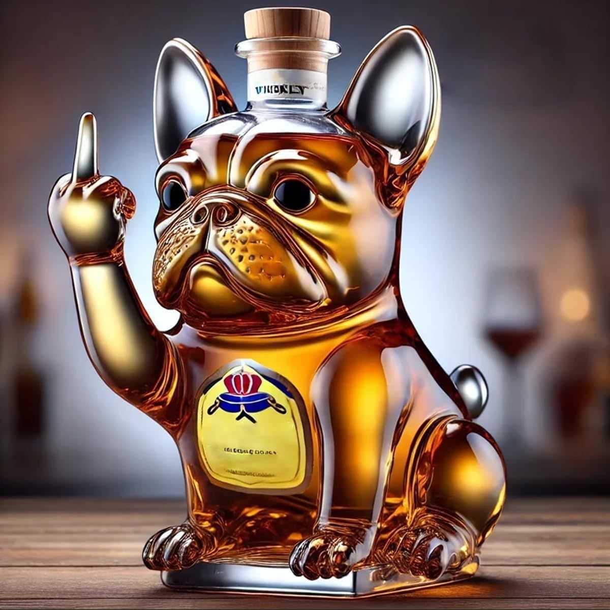 跨境 Funny French Bulldog Whiskey Bottle 有趣的威士忌酒瓶