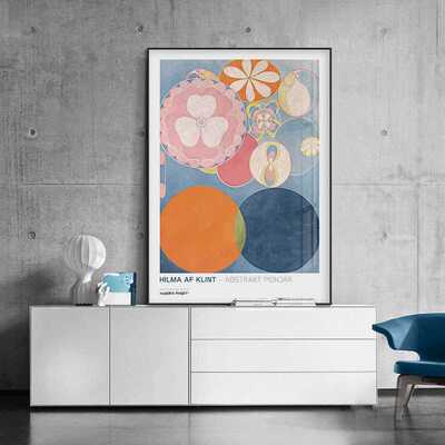 Hilma af Klint瑞典艺术家抽象对称美学装饰画小众艺术北欧装饰画