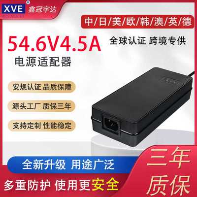 定制54.6V4A 63V3A充电器平衡滑板车韩规日规250W充电器厂家定制