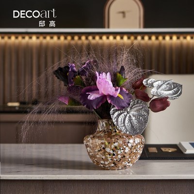 邸高展厅花艺设计师小花束搭配边几茶几Holo花器花瓶干花组合套装