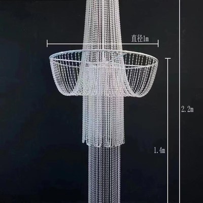 西式伊川水晶灯珠帘压克力成品酒店婚礼堂舞台悬吊式天花板挂件婚