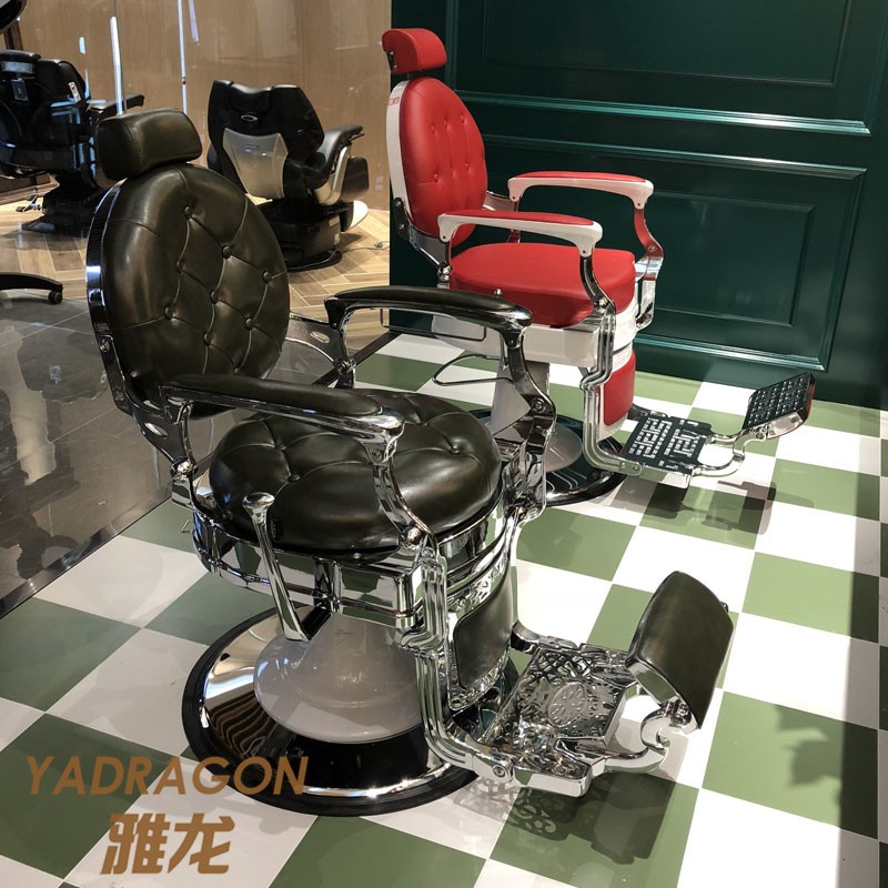 雅龙复古男士油头美发店椅子发廊专用剪发可放倒椅刮胡理发店椅子