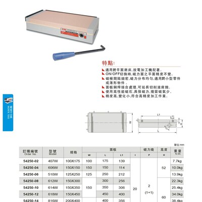 精展磁盘54250永磁吸盘54240红铜条黄铜条磨床磁盘