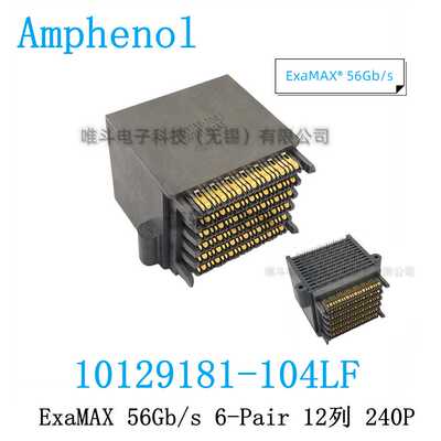 安费诺10129181-104LF  Examax 56Gb/s 6pair 12列 240P