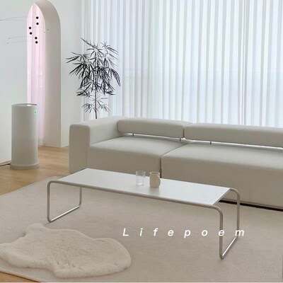 Lifepoem中古风拉齐奥组合茶几不锈钢组合套几奶油风小户型边几