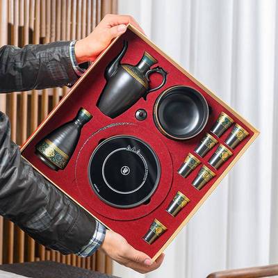 匠仙温酒器老式家用烫酒壶酒具酒杯煮酒器花雕仿古热酒器可电加热