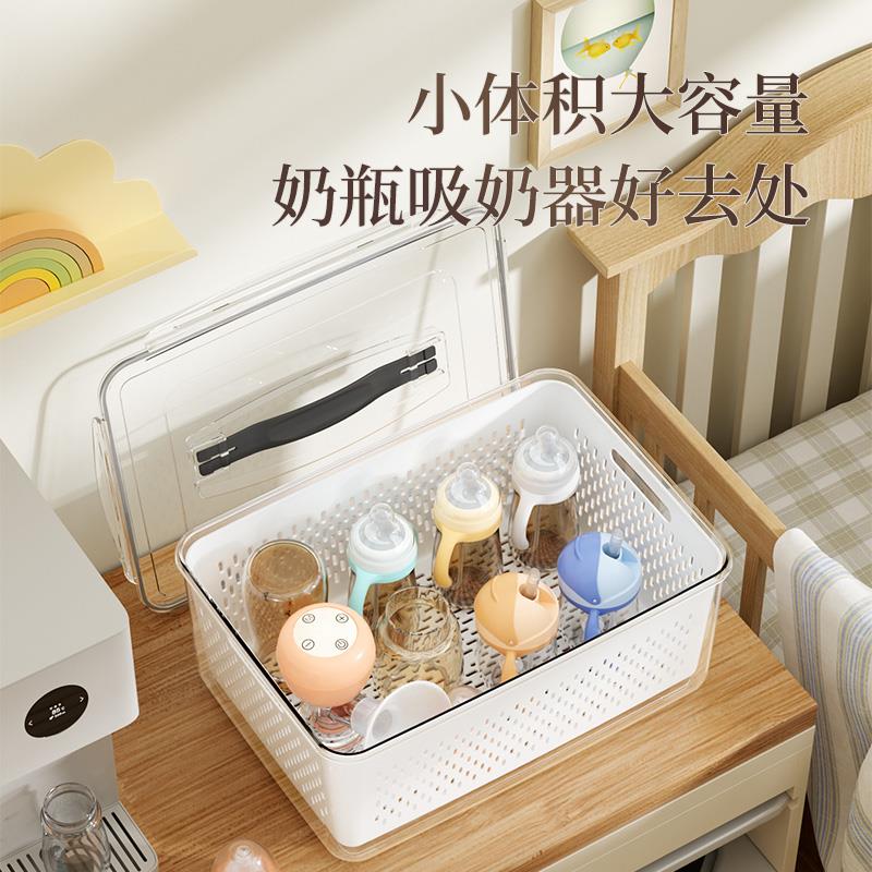 背奶专用吸奶器收纳盒外出可携式奶瓶奶嘴沥水篮副食品工具储存收