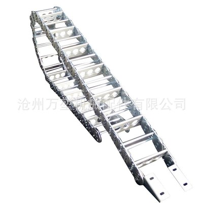 机床钢铝拖链金属钢制拖链打x孔桥式全封闭拖链油管线管保护传动