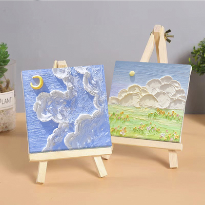 肌理画diy数字油画材料包立体浮雕画手绘 手工礼物心理减压画丙烯