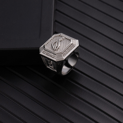 欧美潮酷镶钻男士戒指