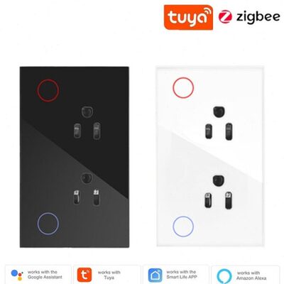 美规智能双三孔插座 TUYA涂鸦Zigbee定时15A台规泰越澳规Google
