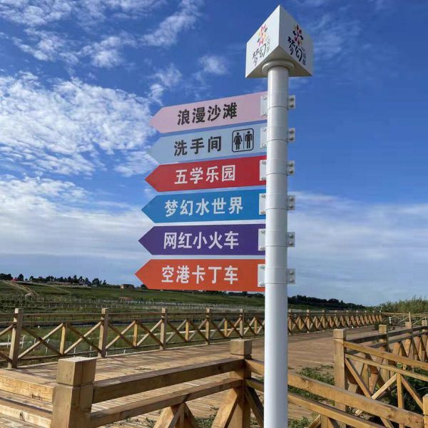 铁艺指示牌导向牌方向指路牌景区公园网红路牌路标立式分流指引牌