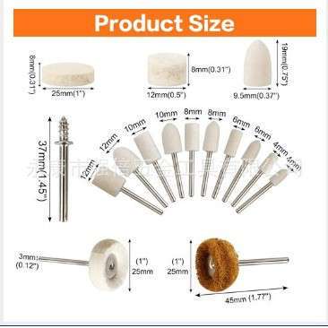 134PCS 抛光打磨轮抛光套装+ 3块40克抛光膏（白/棕/绿